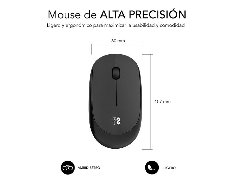 RATON OPTICO BUSINESS SILENCIOSO WIRELESS NEGRO SUBBLIM | EVEN ...