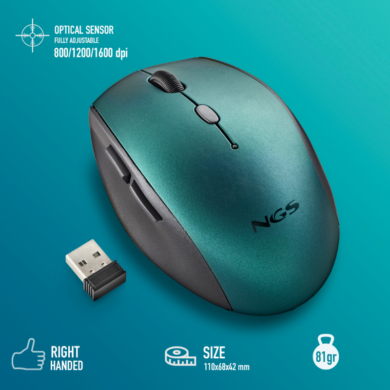 RATON OPTICO WIRELESS BEE AZUL NGS | EVEN ORDENADORES DE SOBREMESA